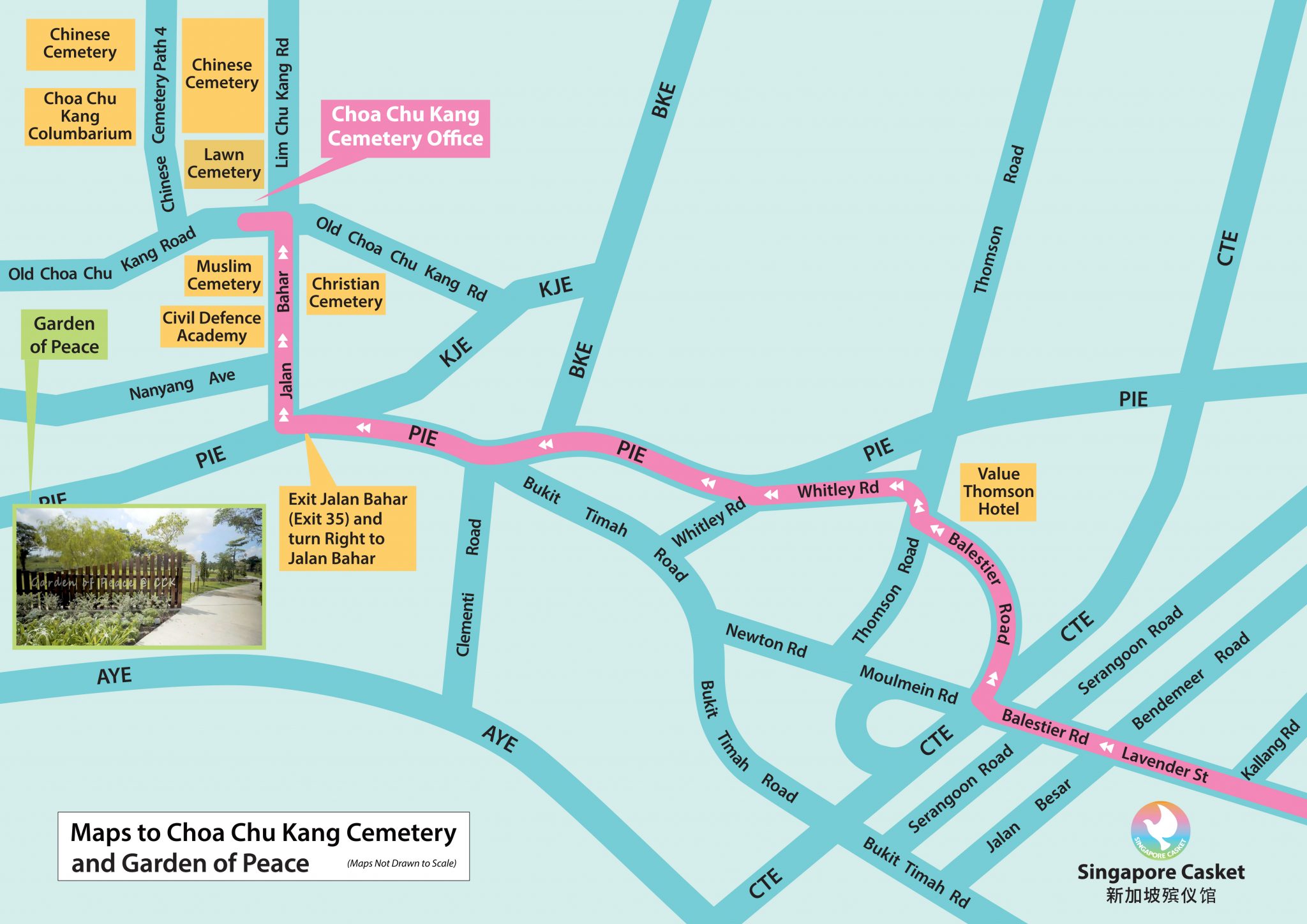Maps to Services | SG Casket